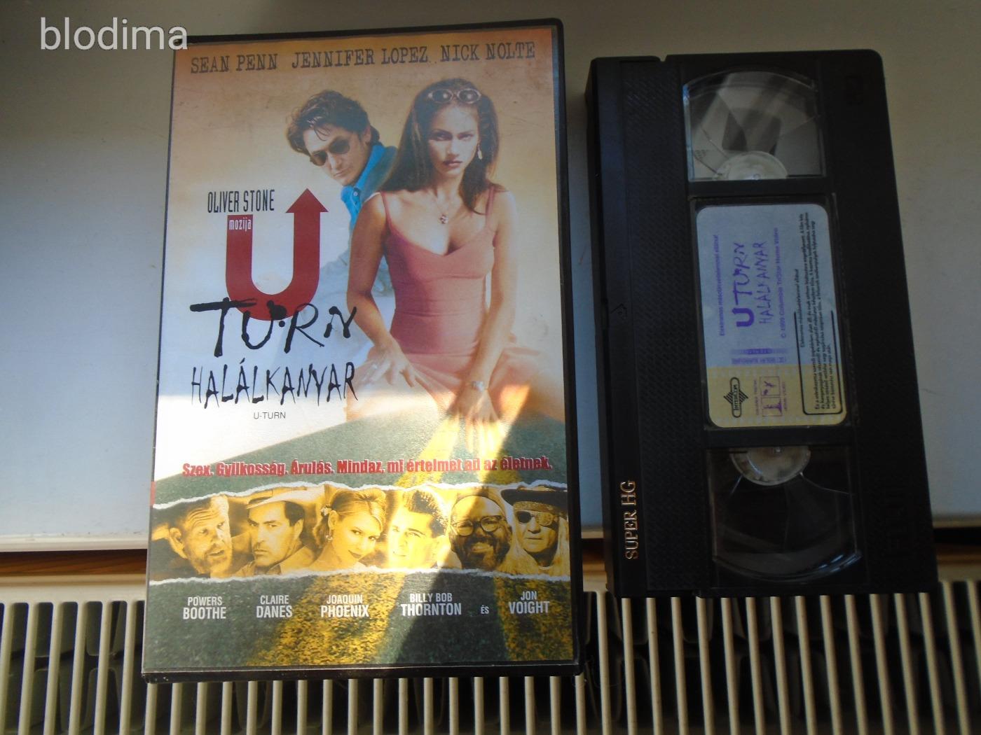 VHS U TURN HALÁLKANYAR SEAN PENN,JENNIFER LOPEZ OLIVER STONE FILM