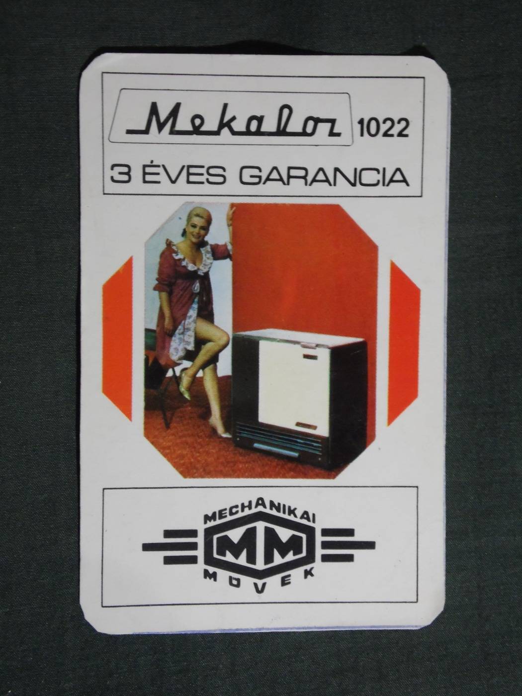 Kártyanaptár,Mechanikai művek,Budapest,Mekalor kályha,női modell, 1979 (2)