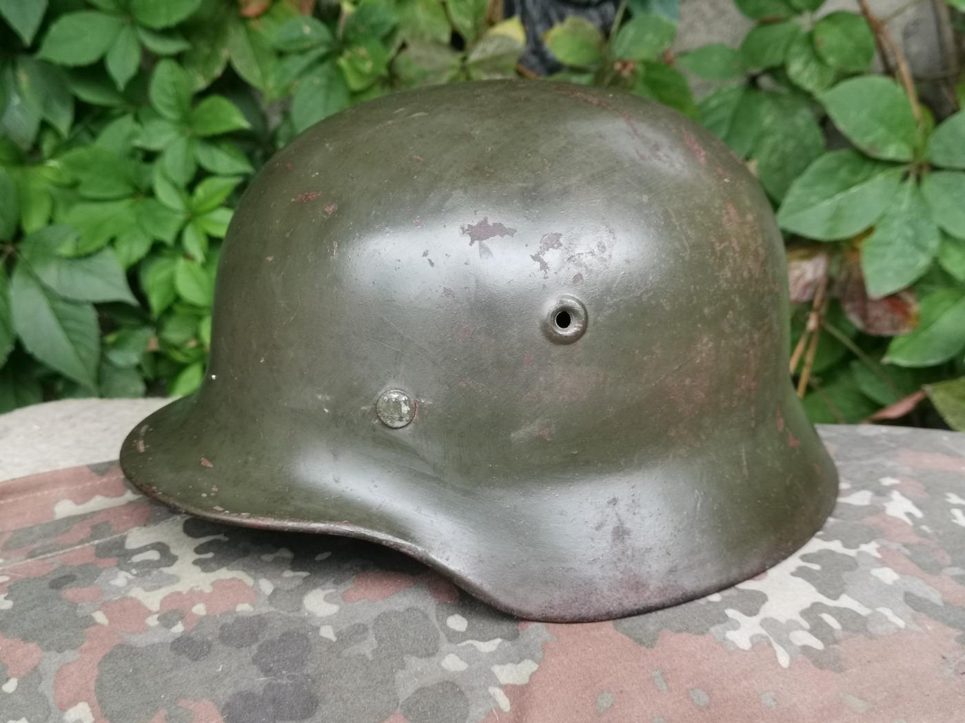 Német II.vh M40 sisak eredeti Tildy festéssel béléssel szép állapot Q64 ...