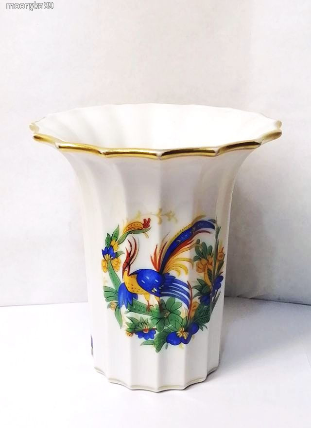 Különleges madaras mintázatú Rosenthal porcelán váza Németországból ...