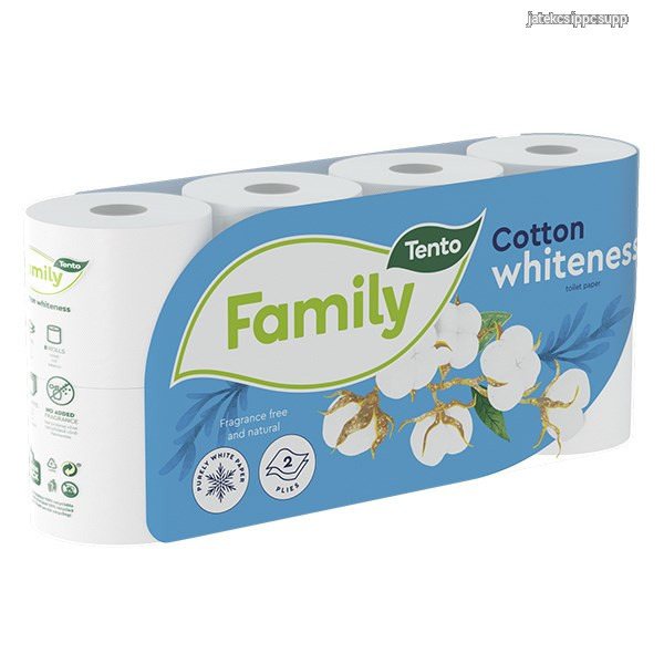Toalettpapír TENTO Family cotton white fehér 8 tekercses 2 rétegű