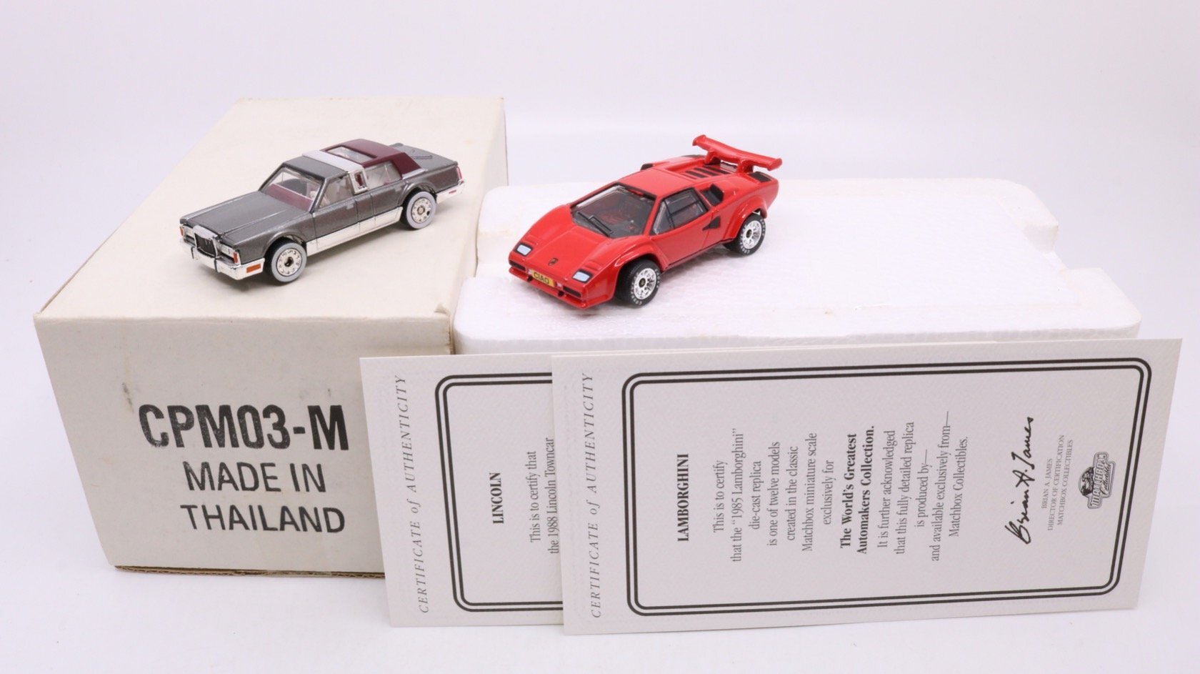 Matchbox CPM-03 Lincoln Town Car és Lamborghini Countach LP500