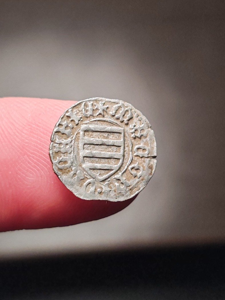 Hunyadi János dénár ÉH:485 h-p verde,ritkább verde és ritka ilyen szép ...