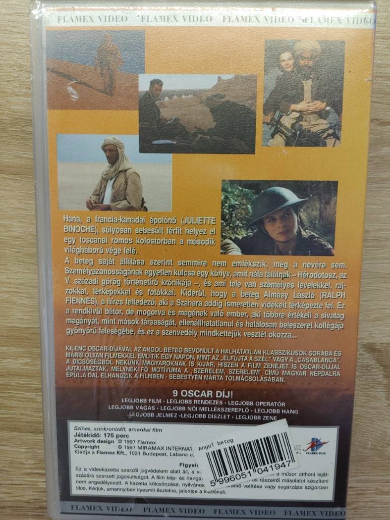 AZ ANGOL BETEG VHS film -BONTATLAN_ RALPH FIENNES,WILLEM DAFOE
