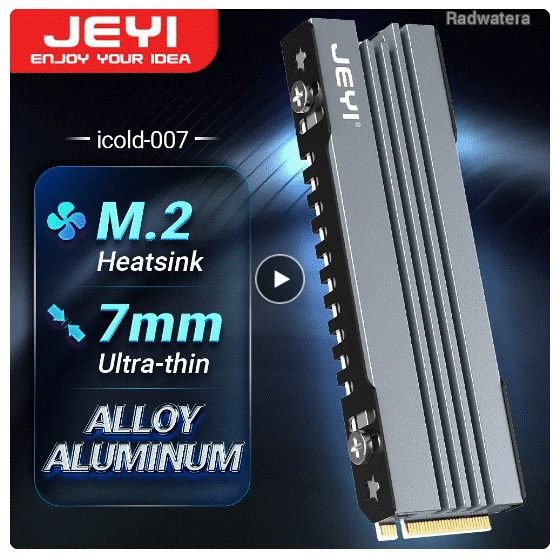 JEYI M.2 SSD Heatsink, 2280 NVME NGFF SSD Cooling Full Aluminum Cooler ...
