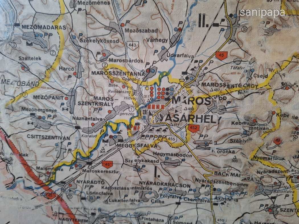 Észak-Erdély, Horthy korszak, Maros-Torda vármegye térképe, 1941 ...