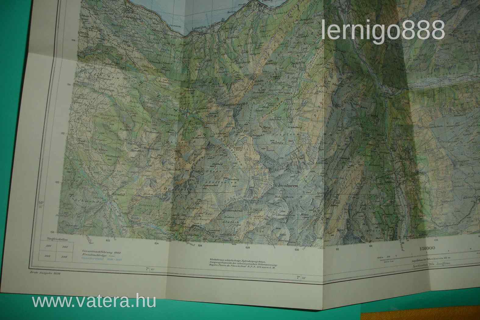 LANDESKARTE DER SCHWEIZ MAPS SVÁJC TÉRKÉP 1962 (meghosszabbítva ...