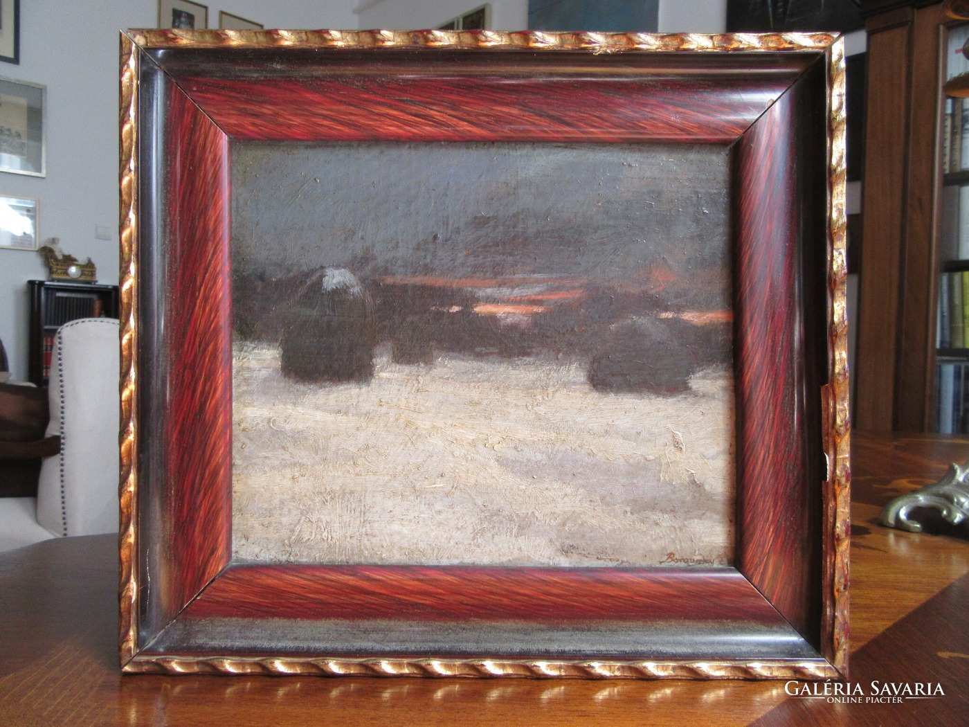 Antik festmény, tájkép, Borovszky Zoltán 1921 - Vatera.hu