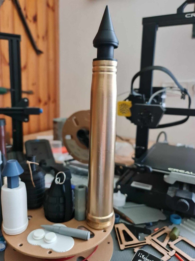 NÉMET 3.7 cm pak 36 wolframhegyü lőszer replika 3 d nyomtatott