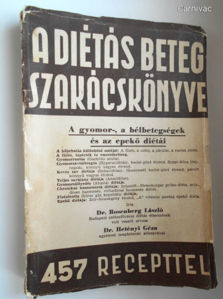 Könyv - Dr. Rosenberg László: A Diétás Beteg Szakácskönyve ...