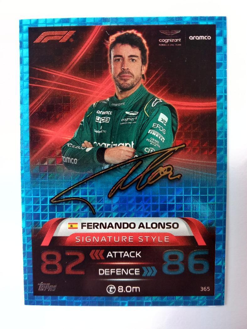 2023 topps F1 Turbo Attax Fernando Alonso Signature Style számozott ...