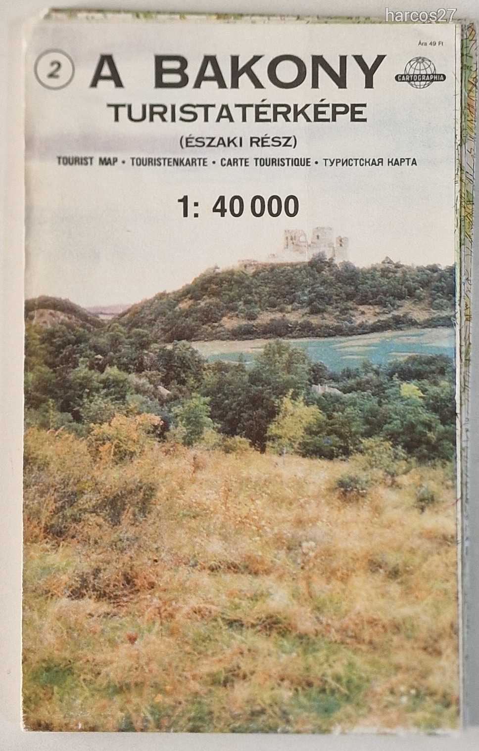 A BAKONY TURISTATÉRKÉPE - KARTOGRÁFIAI VÁLLALAT, 1990