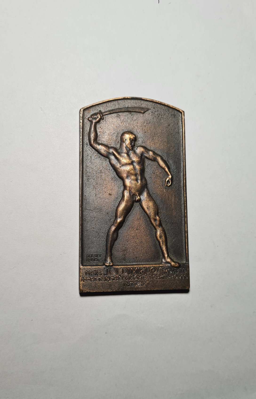 M Kir TOLDI MKLÓS HONVÉD Sporttanár És Vivóképző int emlékplakett 1933