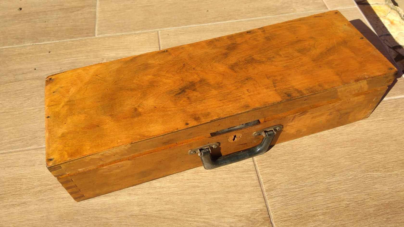 Régi antik RETRO military fa katonai láda 12,5x56 cm - Vatera.hu