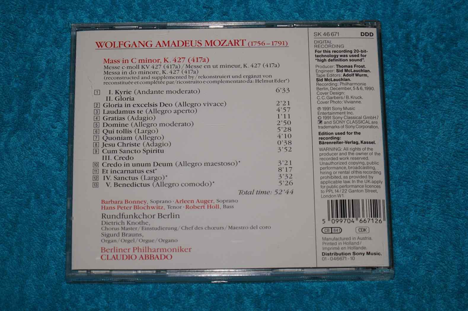 Mozart / Claudio Abbado, Barbara Bonney, Arleen Auger, Robert Holl ...