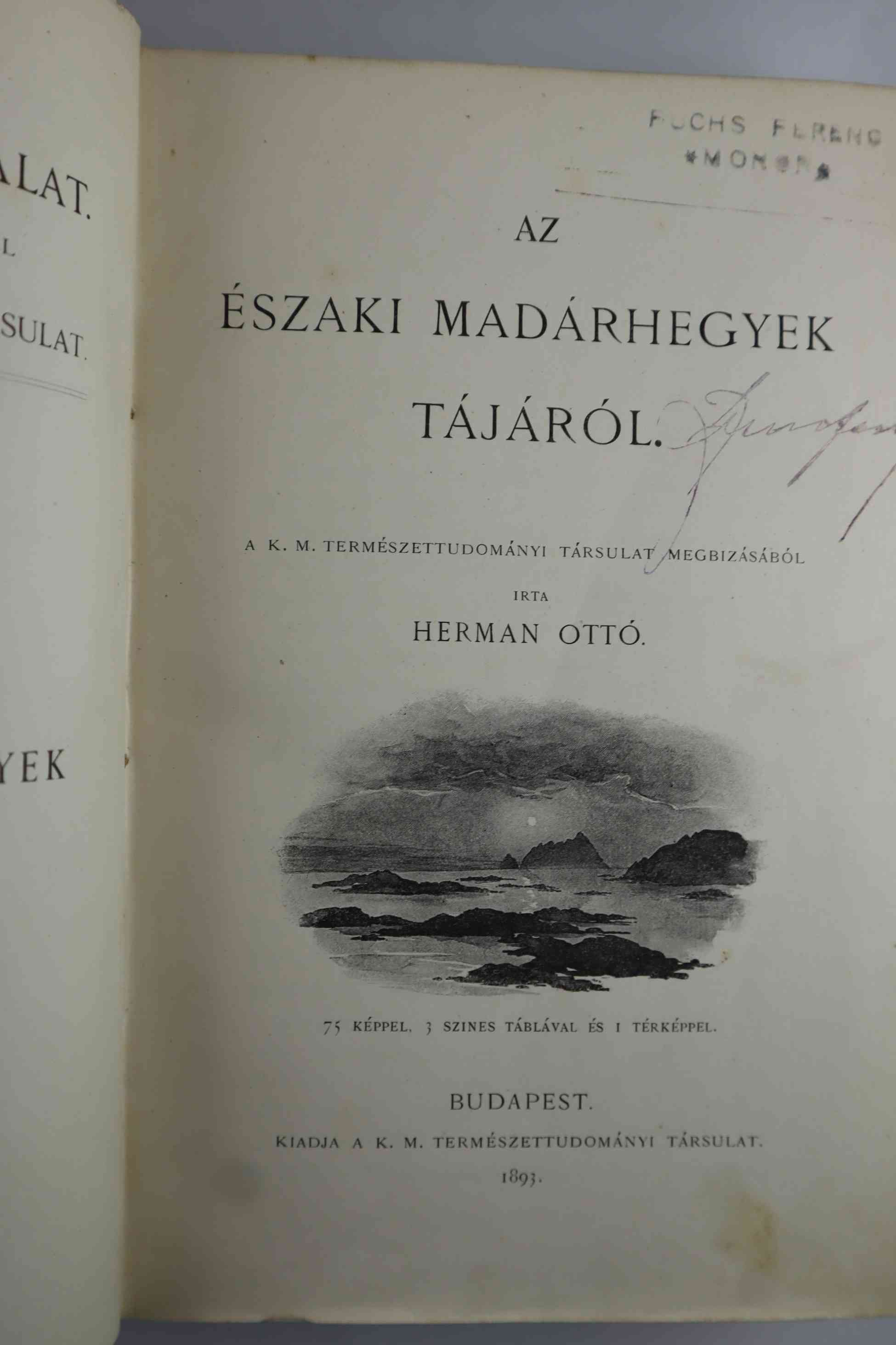 Hermann Ottó: Az északi madárhegyek tájáról [1893] NMÁ 1FT 2 SZÍNES ...