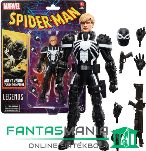16cm-es Marvel Legends figura 1990s Animated AGENT VENOM / Flash ...
