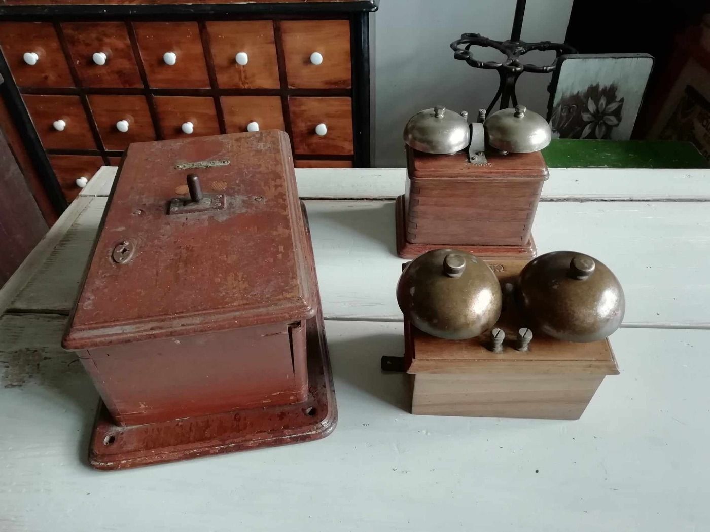 Telefon vonal váltó, vonalkapcsoló 1937-ből, két csengővel, Magyar ...
