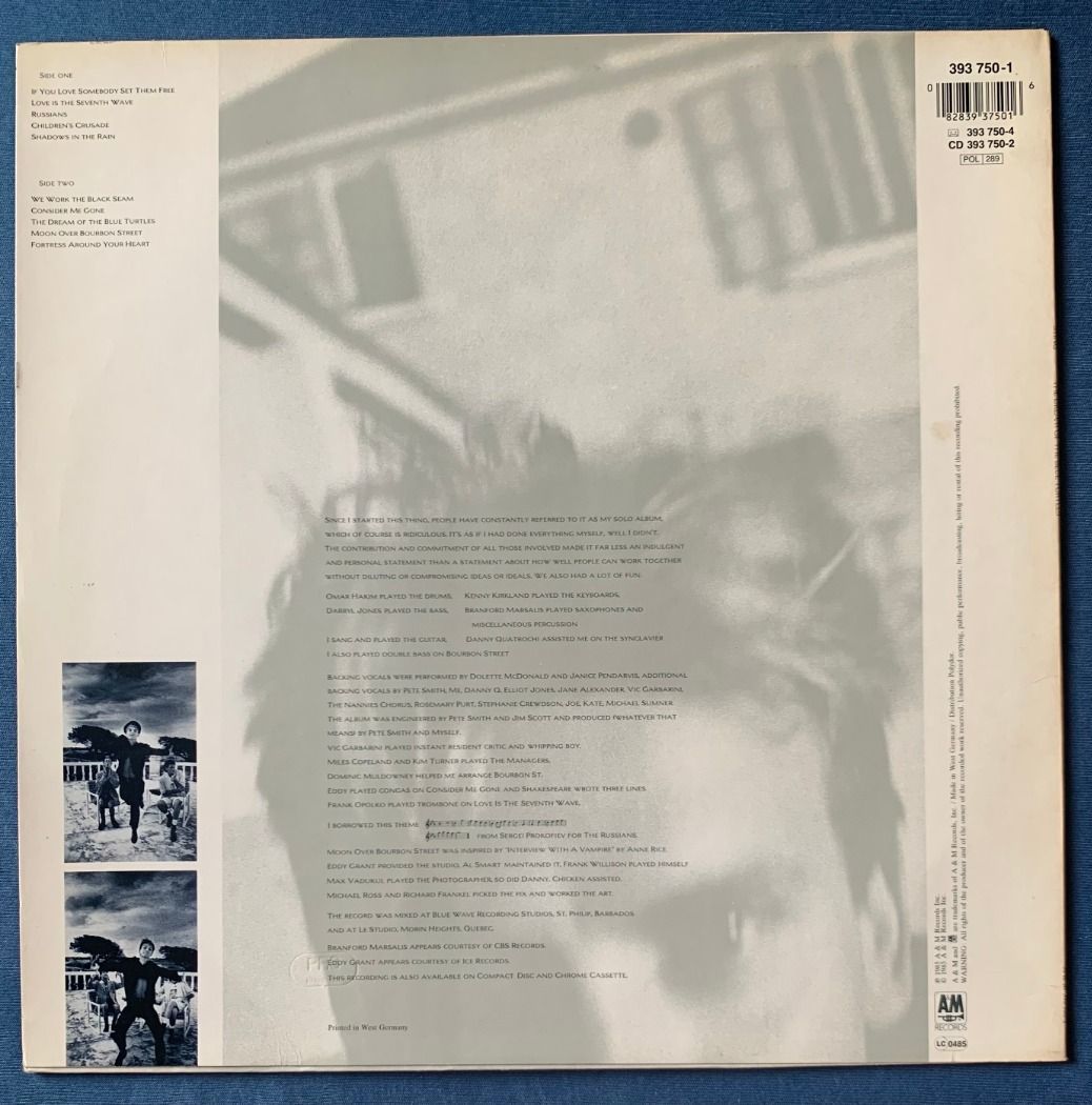Sting – The Dream Of The Blue Turtles LP (NM – NM)