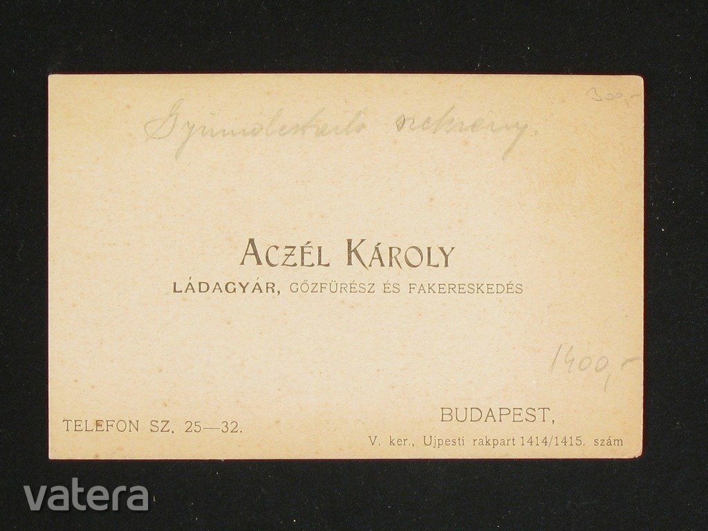 Aczél Károly ládagyáros Ujpest névkártyája (meghosszabbítva: 3437644670 ...