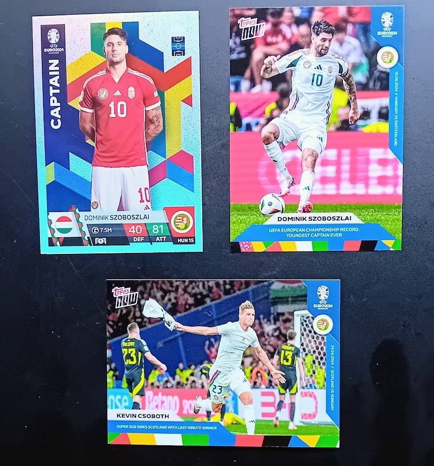 20 darab magyar válogatott focis kártya Topps Euro 2024 Match Attax ...