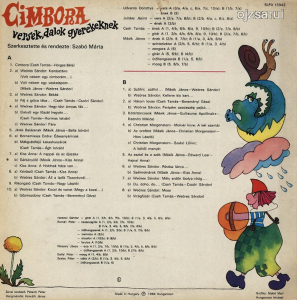 LP - Cimbora (Versek, Dalok Gyerekeknek) - Vatera.hu