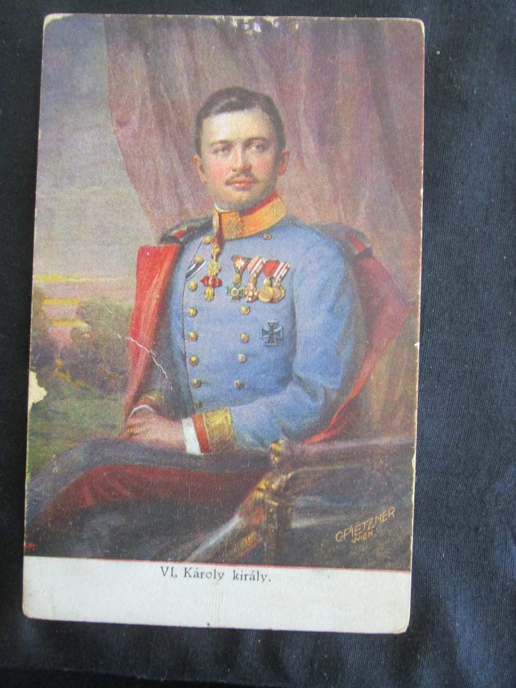 IV. KÁROLY UTOLSÓ KORONÁS MAGYAR KIRÁLY 1916 KORABELI EREDETI FOTÓLAP ...