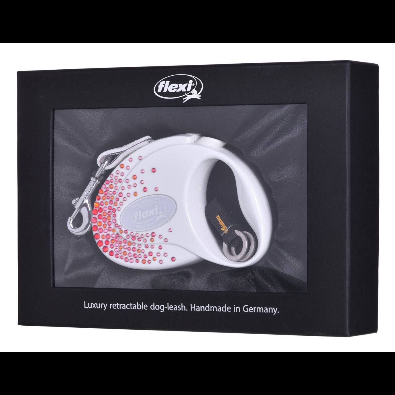 Flexi Glam Splash S/3m Csévélő szalagos kutyapóráz - Narancs/Fehér (FL ...
