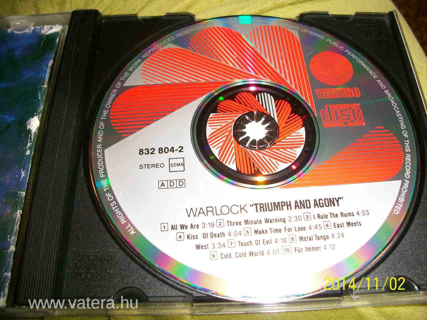 Warlock(Doro)Triumph and agony CD 1987,szövegkönyv (meghosszabbítva ...