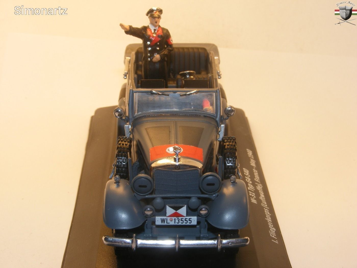 Mercedes Benz G4 Adolf Hitler figurával és soförrel 1:43 - Vatera.hu